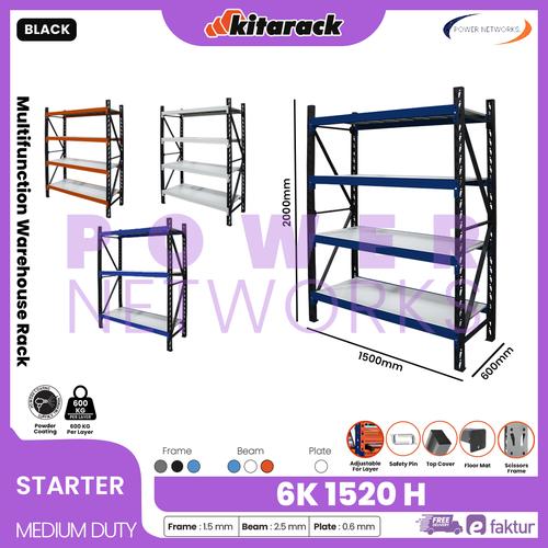 Jual RACK gudang besi Serba guna 600 kg 1,5 meter t 2 meter Rack gudang ...