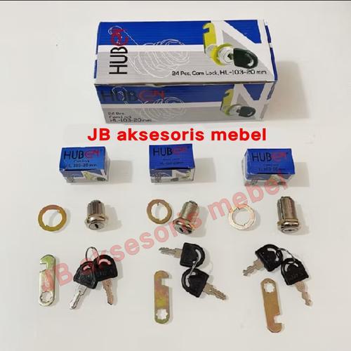 Jual KUNCI CAMLOCK 20 25 30 mm Merk HUBEN/ KUNCI LACI LEMARI LOKER KAYU ...