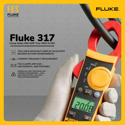 Promo Fluke 317 Clamp Meter 600 AMP True-RMS AC/DC Cicil 0% 3x ...