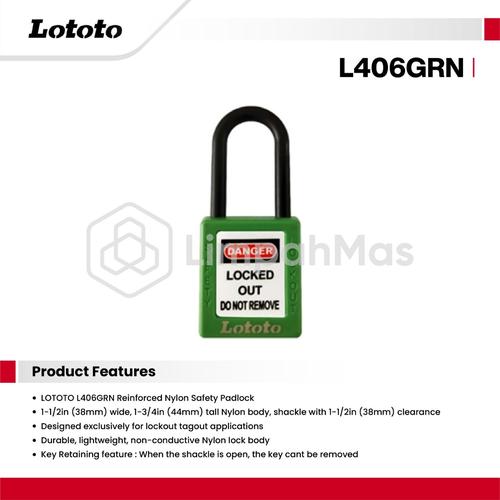 Jual LOTOTO Padlock Safety Lockout Tagout Gembok Keselamatan - L406GRN ...
