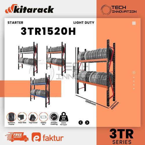 Jual 3TR1520 KITARACK Tire Rack Hitam Series Rak Ban Motor Mobil 300KG ...