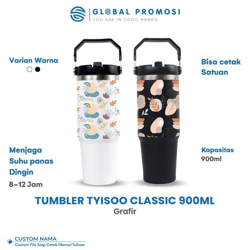 Jual TYISOO Classic Tumbler Custom 900ml Stainless Steel Uv Printing Desain Full Color Souvenir ...
