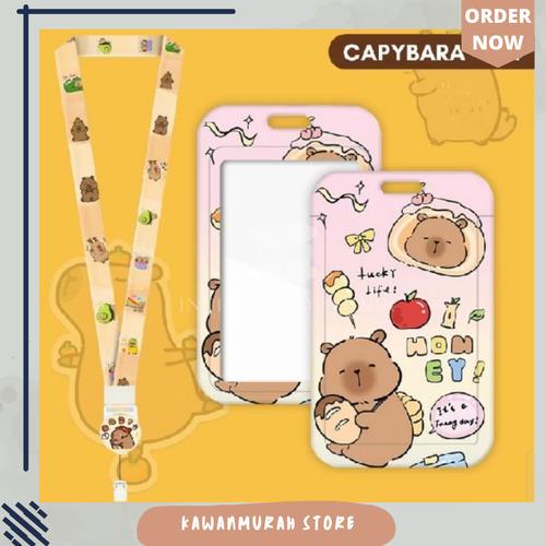 Jual ID Card Holder Capybara Lucu / Nametag Holder Capybara / Lanyard ...