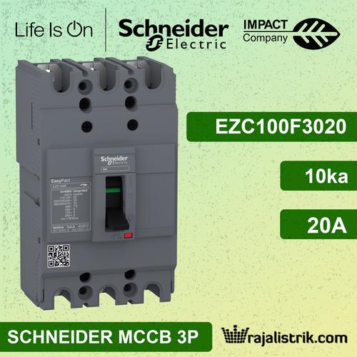 Jual SCHNEIDER MCCB 3P 20A 10KA EZC100F3020 - Kota Medan - Rajalistrik Medan | Tokopedia