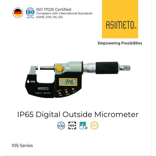 Jual PreOrder 105-01-4 ASIMETO IP65 Digital Outside Micrometer (Support Data Output) - Kab ...