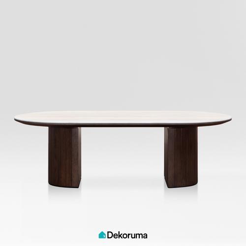 Promo Dekoruma Tenzo BRUNO Coffee Table Walnut with Ceramic Marble Top ...