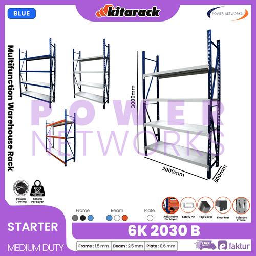 Jual RACK GUDANG BESI Serba guna 600KG 2M T 3METER RACK GUDANG 6K2030B ...