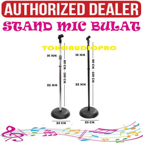 Jual Stand Microphone Lantai / Stand Mic Bulat / Stand mic Besi - Hitam ...