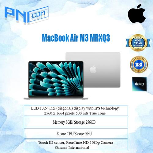 Jual Macbook Air MRXQ3 13,6" inch M3 8GB 256GB SSD 8 core CPU 8 core ...
