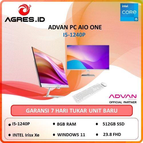 Promo Advan PC AIO | PC Desktop All In One Core i5 1240P 8GB 512GB w11 ...