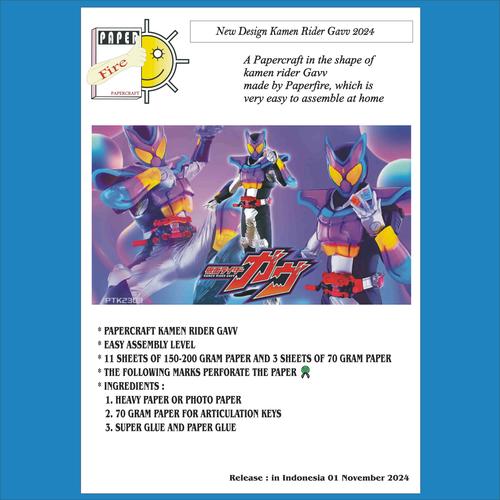 Jual papercraft Kamen rider gavv BELUM RAKIT - Kab. Probolinggo - paper ...