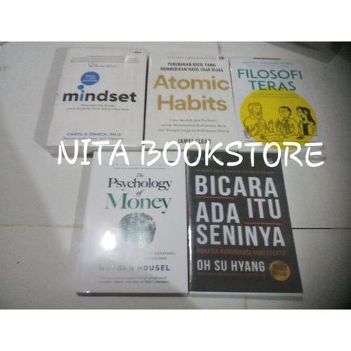 Jual PAKET 5 BUKU MOTIVASI ATOMIC HABITS, THE PSYCHOLOGY OF MONEY, FILOSOFI TERAS,MINDSET ...