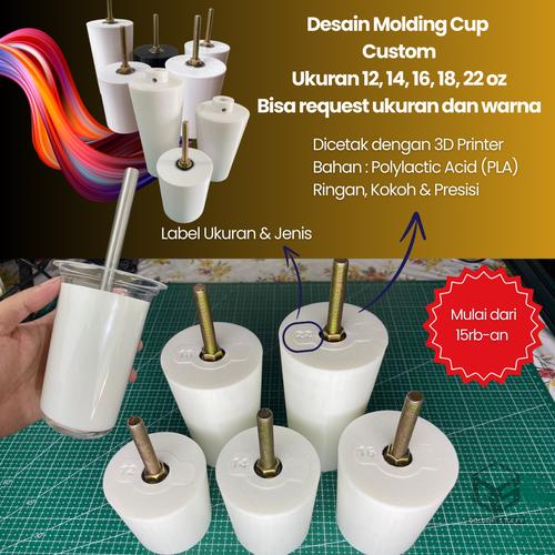 Jual Desain Molding Cup Custom Ukuran 12 14 16 18 22 oz untuk 3D Print ...