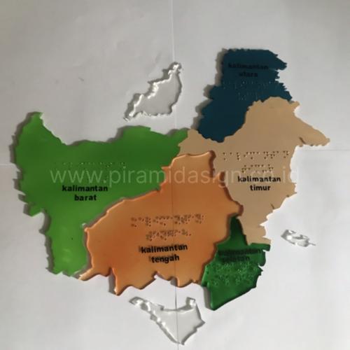 Jual Peta braile timbul map pulau indonesia - Kalimantan - Kota ...