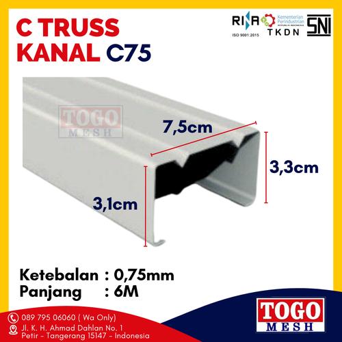 Jual Baja Ringan Kanal C75 / C Truss C75 Tebal 0,75mm Panjang 6 Meter ...