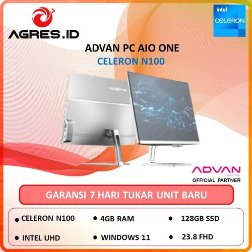 Promo Advan PC AIO | PC Desktop All In One N100 4GB 128GB w11 23" fhd - WINDOWS 11 HOME Cicil 0% ...