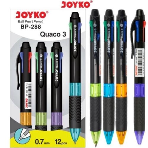 Jual Pulpen Joyko 4 Warna BP-288 Quaco 3 0.7 mm - 1 lusin isi 12 pcs ...