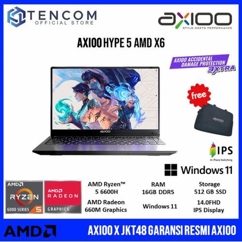 Promo AXIOO HYPE 5 AMD X6 RYZEN 5 6600H 16GB 512GB WINDOWS 11 14.0 FHD ...