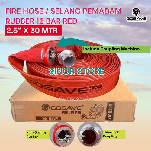 Jual Fire Hose RUBBER / Selang Pemadam 2,5 Inch x 30 Mtr GOSAVE 16 BAR - Kab. Bekasi - SINOR ...