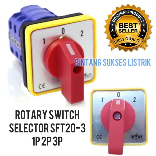 Jual ORIGINAL Selector Switch 3 Position 3P 1-0-2 SFT20-3-3 Selektor ...