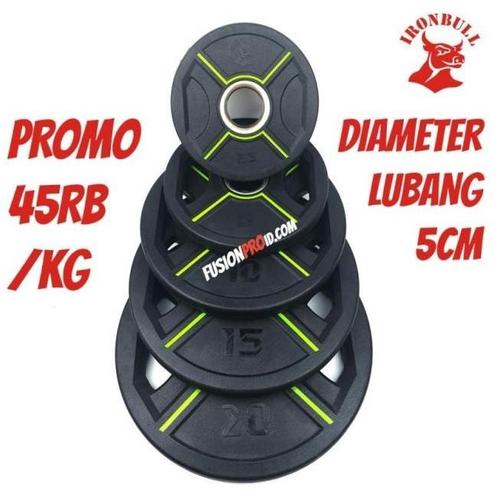 Jual Plat Beban 20kg Iron Bull IronBull Barbel Karet Rubber Plate ...