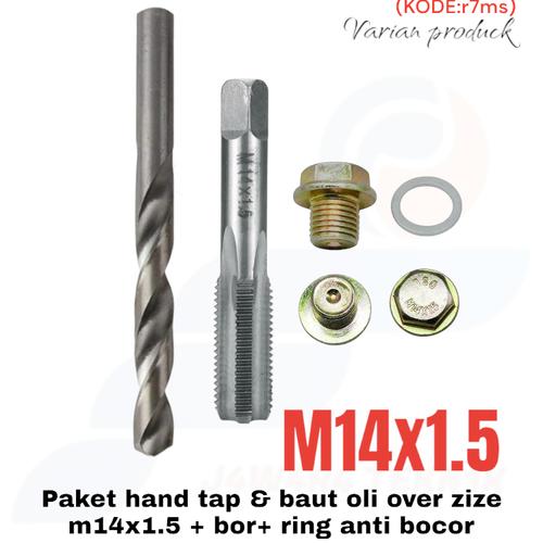 Jual paket hand tap baut oli overzize m14x1.5 - tap+bor+baut+ring anti ...