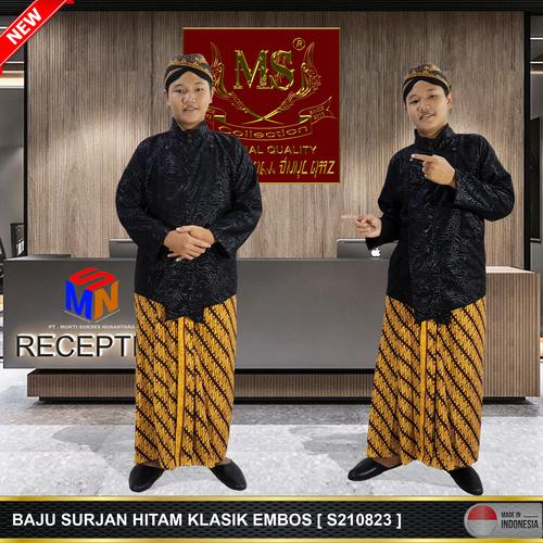 Jual BAJU SURJAN HITAM KLASIK EMBOS [ S210823 ] Busana Adat Khas Jawa ...
