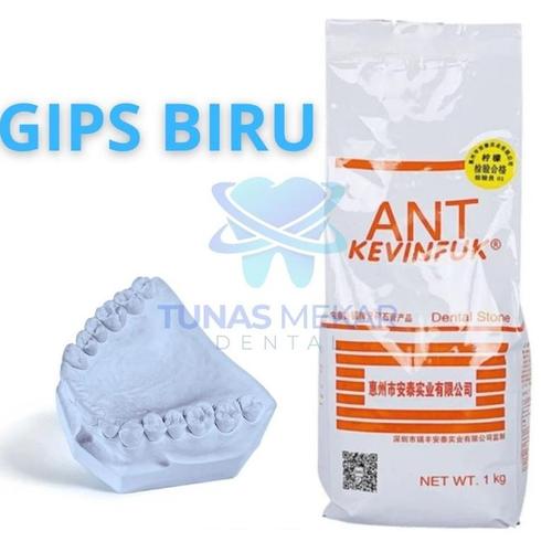 Jual Premium Dental Stone Gips Biru Tipe II Bahan Cetak Plaster 1kg ...