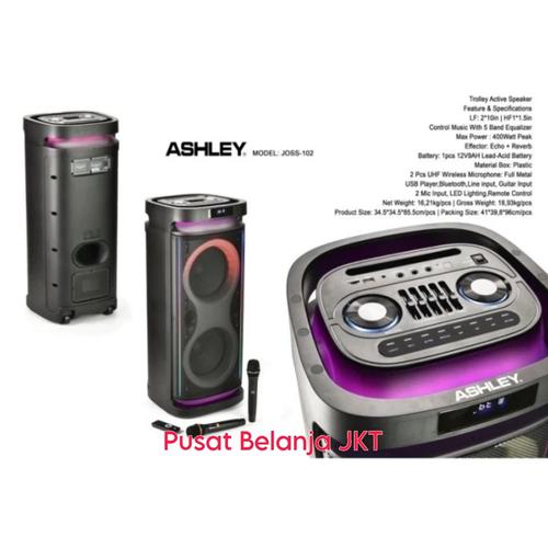 Jual Speaker Portable Partybox Ashley Joss 102 2 x 10 Inch Doubel ...