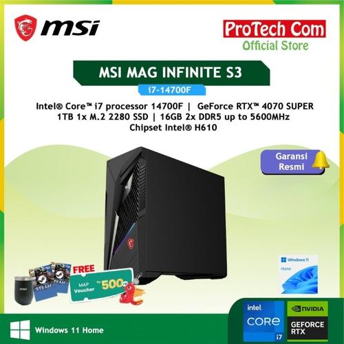 Promo MSI MAG INFINITE S3 14TH i7-14700F 32GB 1TB NVME RTX4070s 12GB ...