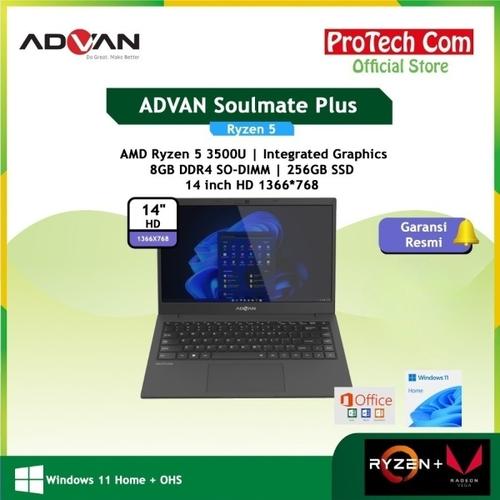 Promo Laptop ADVAN Soulmate Plus Ryzen 5 3500u 8GB 256GB 14" HD W11 ...