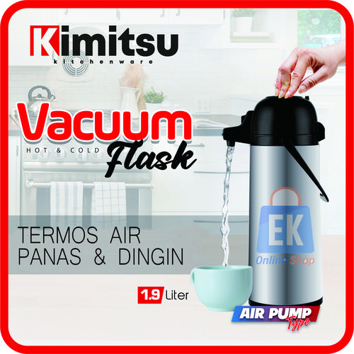 Jual Termos Air Panas Stainless KIMITSU KVF-190 | Termos Tekan | Termos ...
