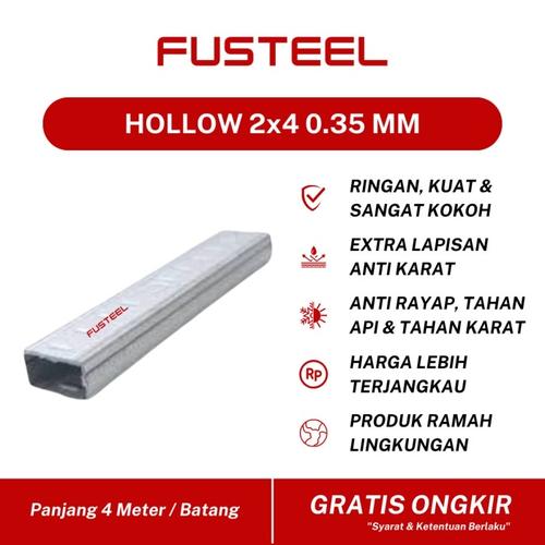 Jual Hollow Baja Ringan 2x4 0.35 mm Rangka Plafon Gypsum - 16 x 32 mm ...