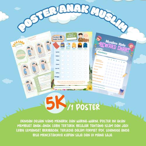 Jual Printable poster PDF muslim kids beragam tata cara wudhu/reward ...