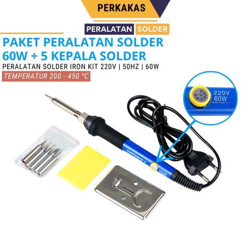 Promo Paket Solder Listrik Iron Automatic 60 Watt Set Lengkap 5 Tips ...