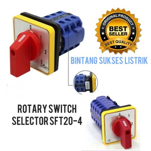Jual ORIGINAL Selector Switch 4 Position 1P 0-1-2-3 SFT20-4-1 Selektor Swit 4 Posisi 1 Phase ...