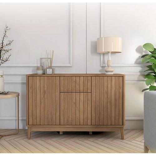 Jual Meja Samping TV Sideboard 120cm motif warna kayu model japandi ...