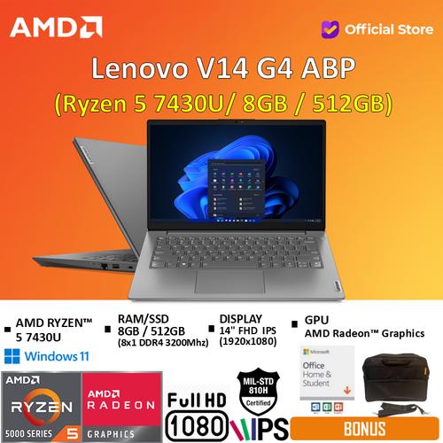 Promo Lenovo V14 G4 Ryzen 5 7530U 8GB / 16GB 512GB W11+OHS 14" FHD ...