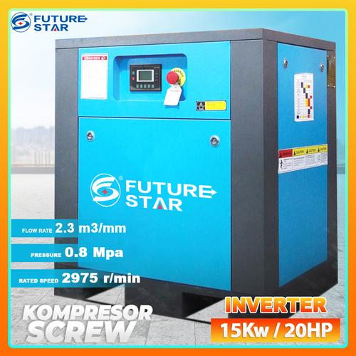 Promo Kompresor Pengering Angin Udara Air Compressor Screw Inverter 15KW 20HP 8 Bar/10 Bar ...