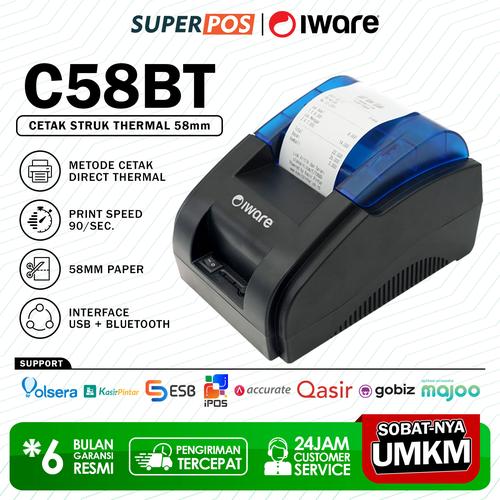 Jual Printer Thermal Bluetooth Kasir 58mm Iware C58BT Series - C58XS - Jakarta Pusat - Super Pos ...