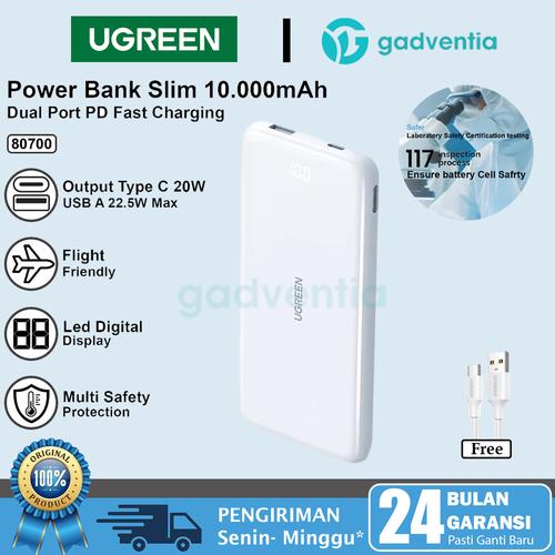 Promo UGREEN Power Bank Ultra Slim 10.000mAh Led Digital DisplayTwo Way ...