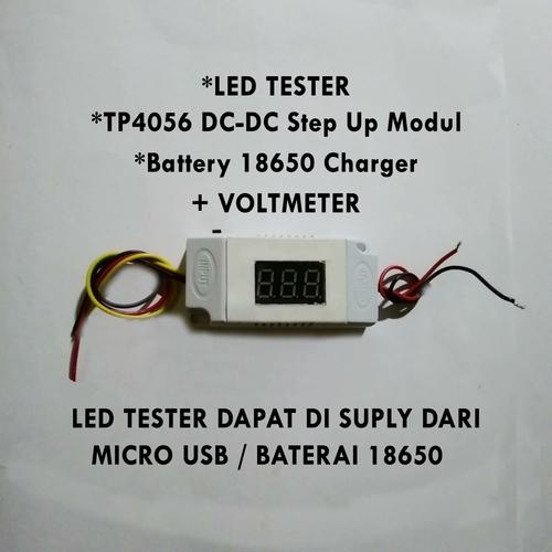Jual ALAT TES LED TESTER TP4056 DC-DC Step Up Modul Battery 18650 ...