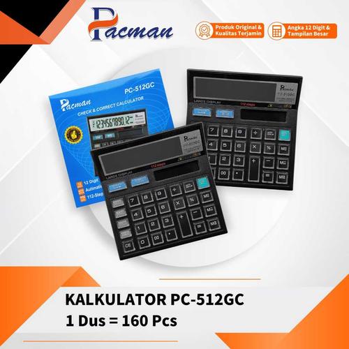 Jual [1 Pcs] Calculator 12 Digit Pacman PC-512GC / Kalkulator 12 Digit ...