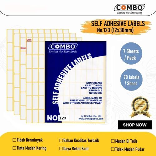 Jual Stiker Label No.123 12x30mm / Self Adhesive Labels 123 / Label ...