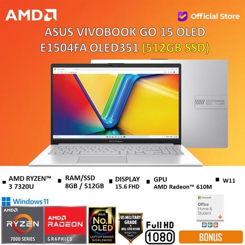 Promo ASUS Vivobook Go 15 OLED E1504FA Ryzen 3 7320U 8GB 610M 15"FHD ...