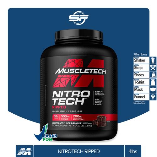 Promo Muscletech Nitrotech Ripped 4lbs 4 lbs Nitro tech Muscle Tech - Coklat Cicil 0% 3x ...