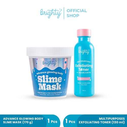 Jual Brighty Multipurpose Exfoliating Toner X Advanced Glowing Body ...