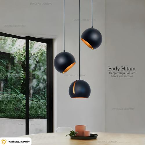 Jual Lampu gantung void 3in1 warna hitam putih abu-abu kop bulat 30cm ...