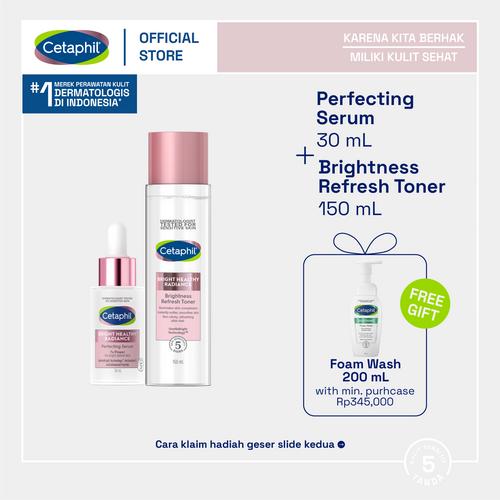 Promo Cetaphil Bright Perfecting Serum 30ml + Brightness Refresh Toner 150ml Cicil 0% 3x - Kota ...