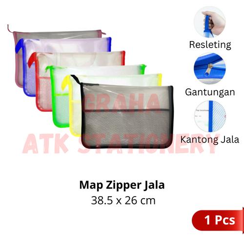 Jual [1 Pcs] Map Zipper Sleting Jala Folio F4 / Zipper Jala Resleting ...